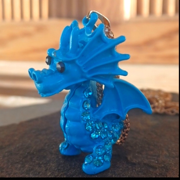 None | Jewelry | New Bright Blue Color Rhinestoneenamel Dragon | Poshmark